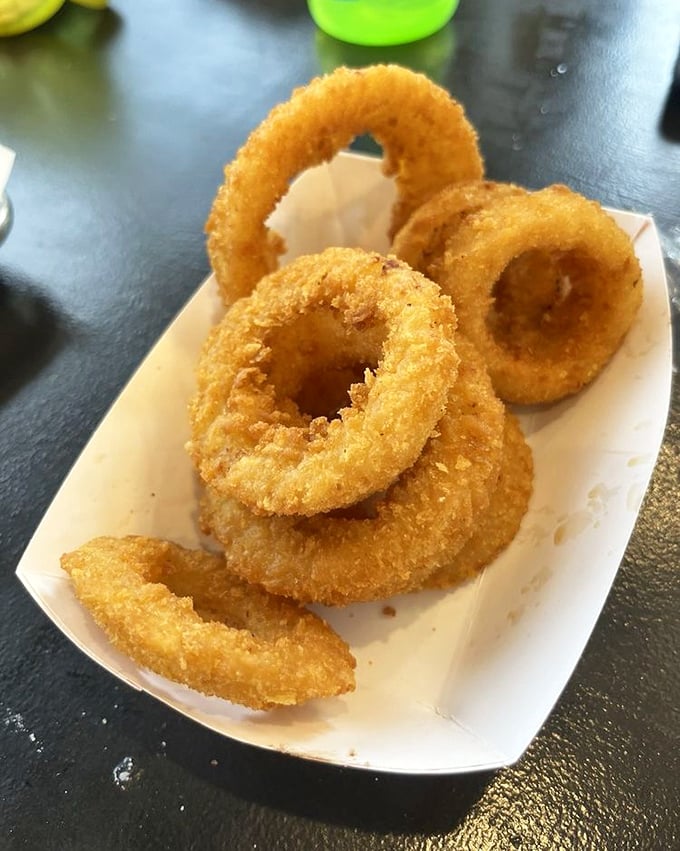 These onion rings have the perfect crunch-to-softness ratio—the kind that makes that distinctive "crack" sound that signals good things ahead.