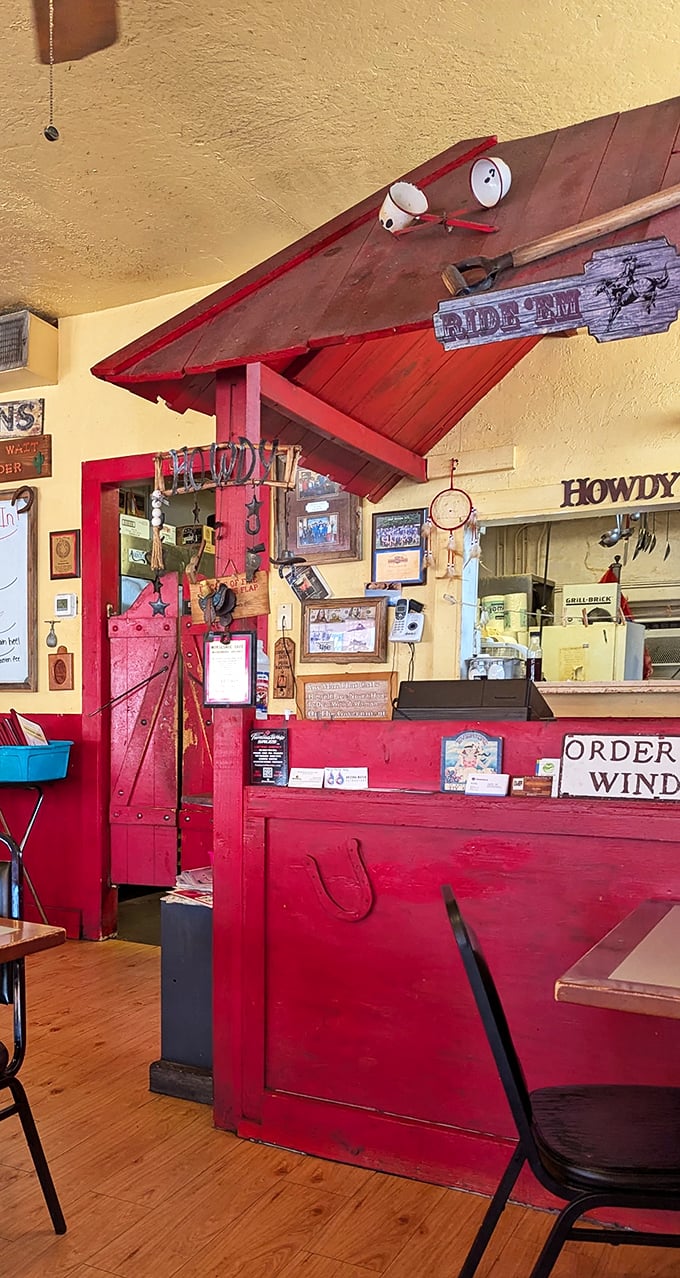 The order window with its barn-like design isn't just functional – it's a portal to breakfast happiness.