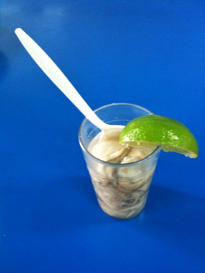 This seafood cocktail with its lime garnish is like Florida in a cup – refreshing, bright, and makes you forget about your problems back home.
