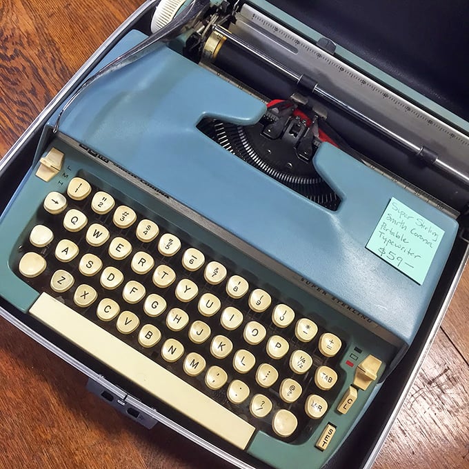 This typewriter's keys have tapped out countless stories, letters, and perhaps even love notes—each with that unmistakable mechanical percussion.