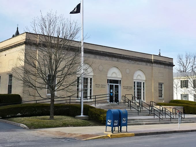 The post office—where small-town America still believes in the romance of handwritten letters. This building has delivered everything from draft notices to love notes.