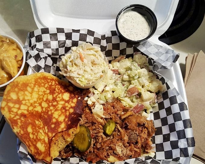 A complete BBQ feast that covers all the bases – smoky meat, tangy slaw, hearty sides, and enough variety to satisfy even the pickiest eater.