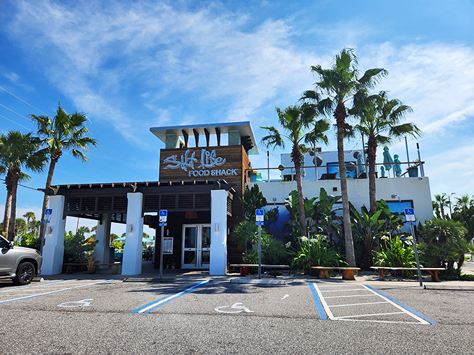 Salt Life Food Shack isn't just a restaurant—it's a philosophy where flip-flops are formal wear and seafood arrives so fresh it practically introduces itself.