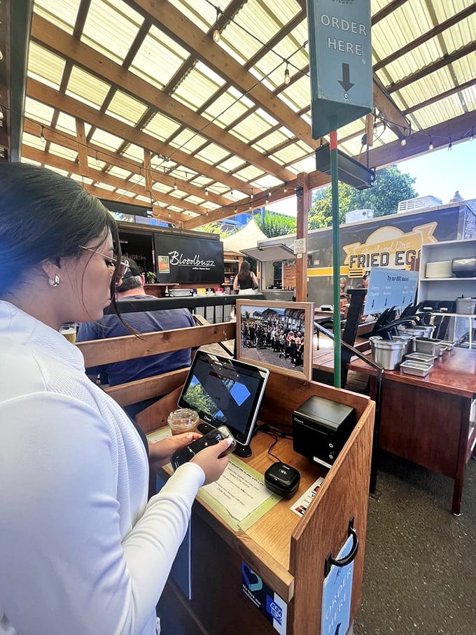 Where BBQ dreams begin. That "Order Here" sign might as well say "Happiness This Way" for those in the know.