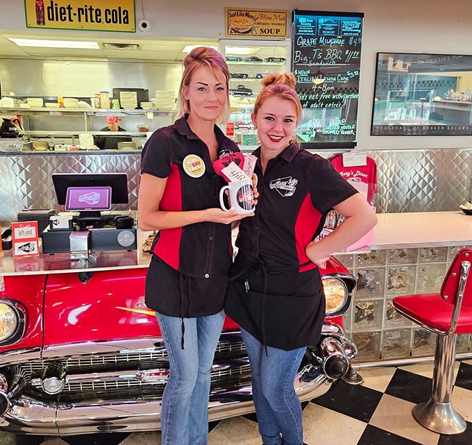 The staff at Mary's don't just serve food—they serve tradition, delivering milkshakes with the kind of pride usually reserved for presenting Olympic medals.