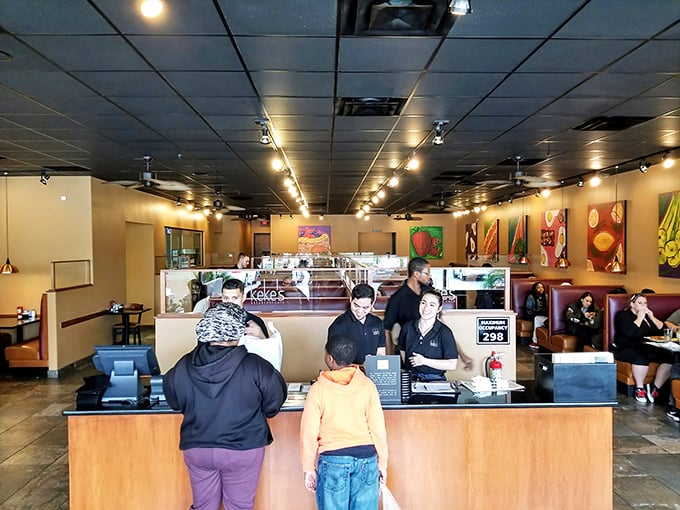 The front counter buzz – where breakfast dreams are ordered, coffee is poured, and morning small talk flows as freely as the orange juice.
