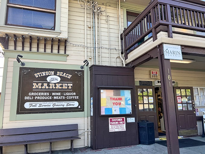 The Stinson Beach Market isn't just a store—it's the town's living room, where locals debate the surf forecast and visitors discover the perfect picnic supplies.