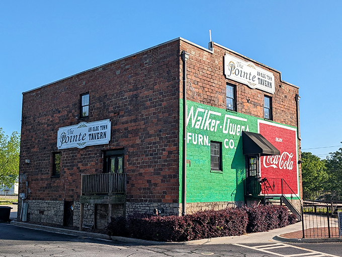 This brick building wears its history on its walls—literally. The vintage Coca-Cola ad is Georgia's version of fine art. 