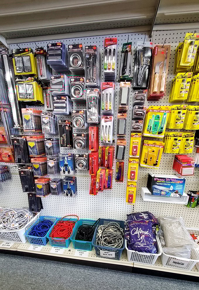 A hardware section that would make your dad whisper, "We should stock up." Tools at prices that justify having backups for your backups.