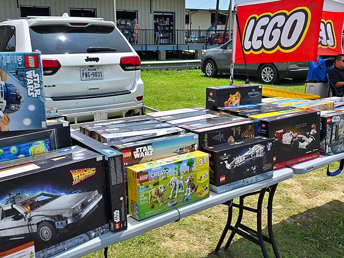 LEGO sets galore! Childhood nostalgia meets collector's paradise in this colorful display of building block brilliance.