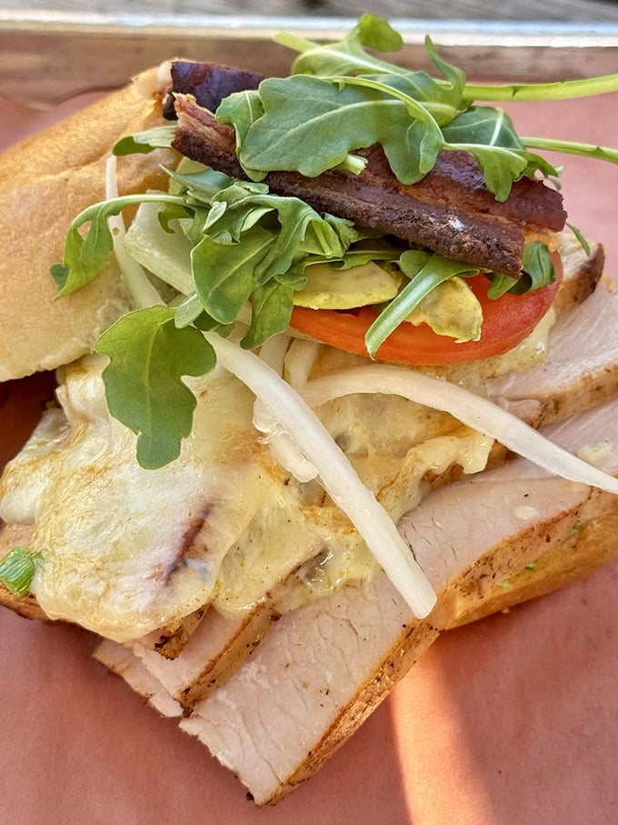 This turkey sandwich proves that even the Thanksgiving bird can find redemption in a smoker. Fresh, vibrant, and anything but boring.