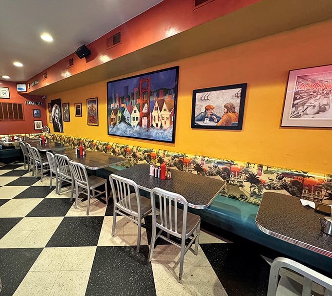 The counter seating at Ernie's isn't just functional – it's front-row tickets to the greatest show in Columbia: breakfast in the making.
