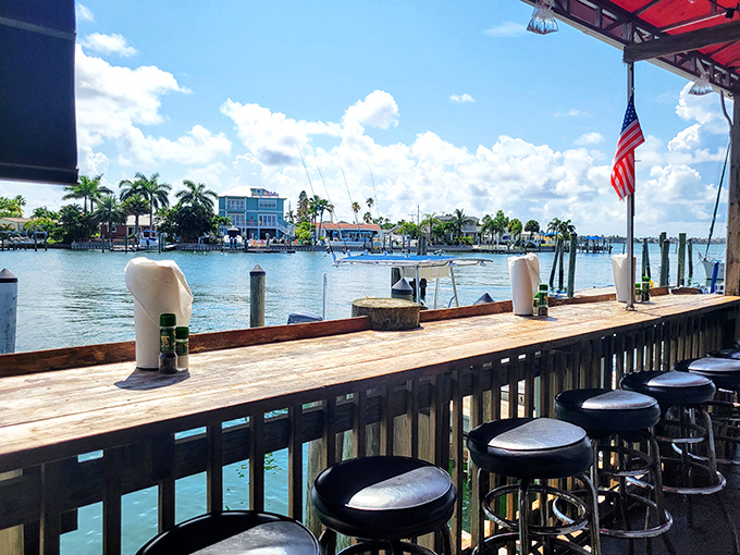 The waterfront view isn't just scenic – it's a reminder that your lunch probably had a shorter commute to your plate than you did.