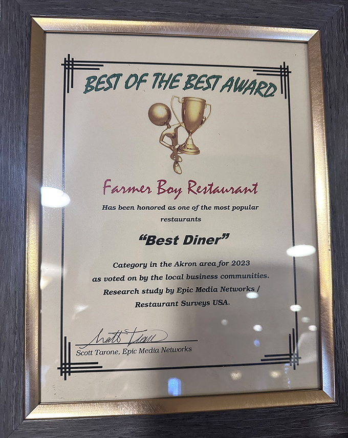 Awards don't lie—"Best Diner" recognition that confirms what locals have known all along. No Instagram influencers required for this authentic seal of approval.
