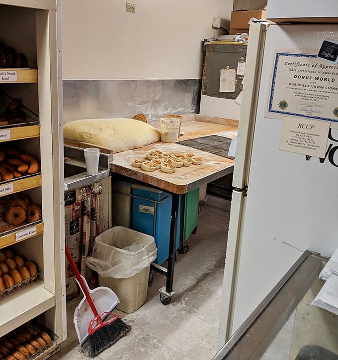 Behind the scenes where the magic happens – those racks hold more happiness than a greeting card store.