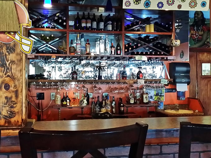 The bar area glows with amber warmth, promising Ethiopian hospitality in liquid form. Even teetotalers will appreciate the craftsmanship of this cozy nook.