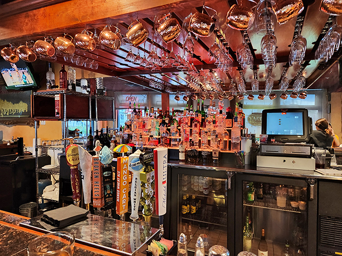 The bar at Eagle Hotel isn't just where drinks are served; it's command central for an operation dedicated to keeping glasses full and spirits high.