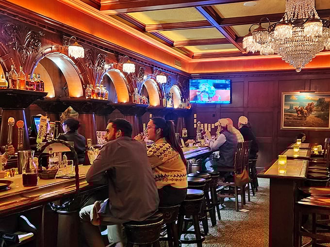 The bar area beckons with classic cocktails mixed by bartenders who actually care.