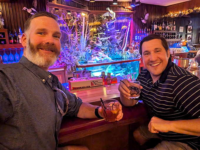 Two friends, two Old Fashioneds, and one spectacular fish tank. Some Wisconsin traditions are worth preserving for all eternity.