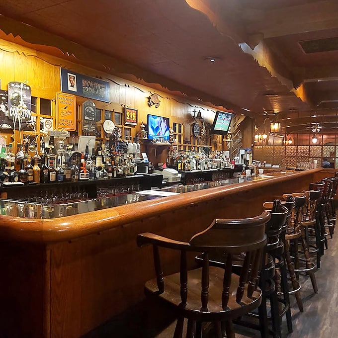 The bar at Michael's isn't trying to be trendy; it's too busy being exactly what a proper steakhouse bar should be—comfortable, well-stocked, and judgment-free.