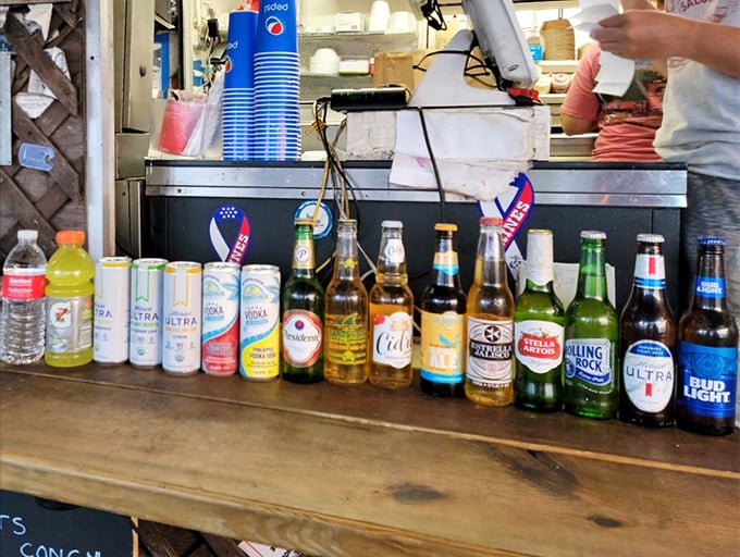 The beverage lineup—a liquid rainbow of options. Hydration station or vacation celebration? Why not both?