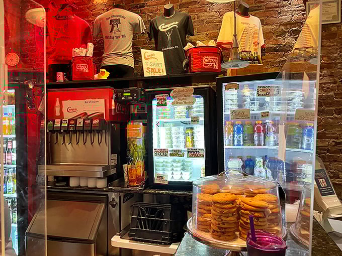 Campo's merchandise corner—where you can take home a t-shirt to remember your meal by, though your taste buds will never let you forget.
