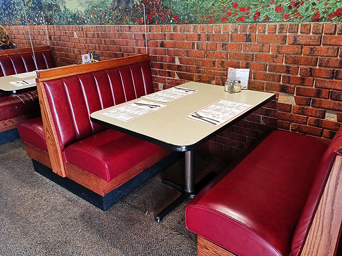 These classic red vinyl booths have witnessed countless first dates, family celebrations, and regular Tuesday night dinners—each one a potential chapter in Akron's social history.