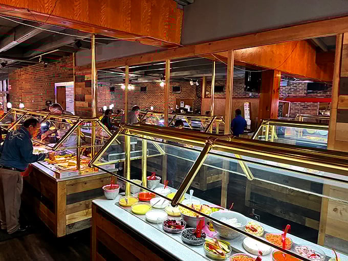 The buffet in all its glory—where decisions are made, strategies are formed, and stretchy pants are justified.