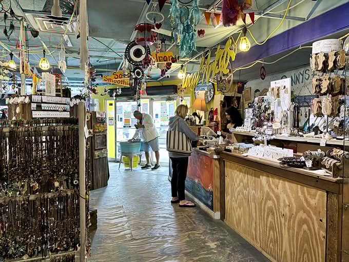 Shoppers and diners coexist in happy chaos, proving that retail therapy and carb therapy are equally effective treatments for vacation hunger.