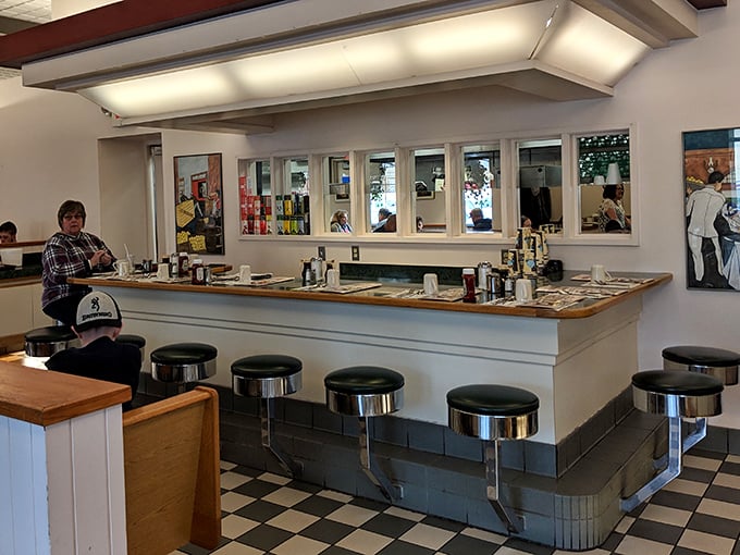 The counter seating – where breakfast philosophers have debated life's important questions, like "More coffee?" (The answer is always yes.)