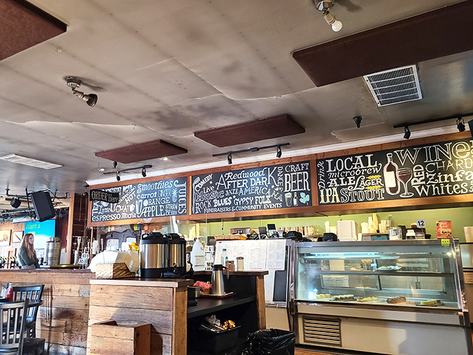 The counter area buzzes with the energy of a place that knows exactly what it is—a community gathering spot where good food is just the beginning.
