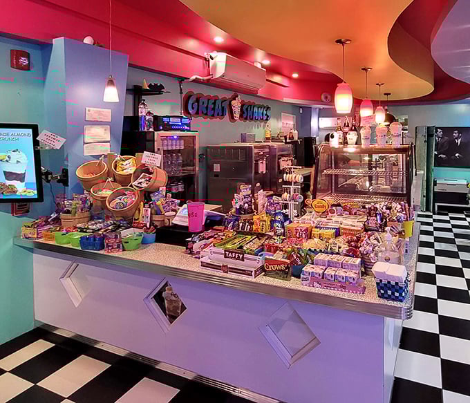 Candy counter or happiness headquarters? Great Shakes doesn't just stop at milkshakes—their selection of treats could make Willy Wonka jealous.