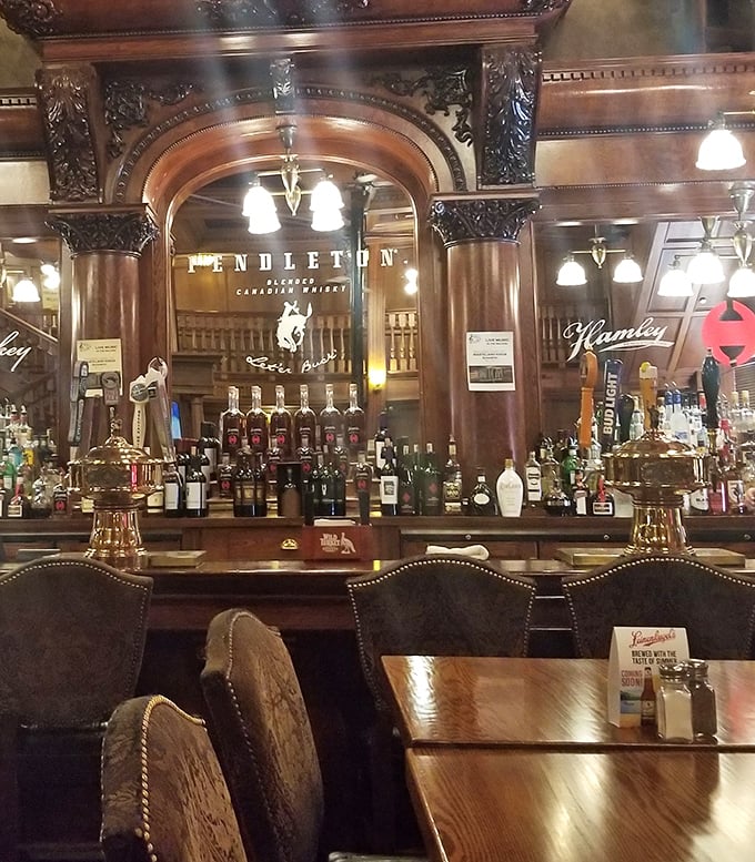 The dining room feels like your sophisticated aunt's place—if your aunt happened to have impeccable taste in both décor and steaks.