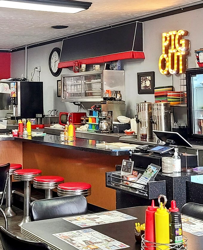 Counter seating: front-row tickets to the culinary show. Where regulars perch and newcomers become converts to the Church of Comfort Food.