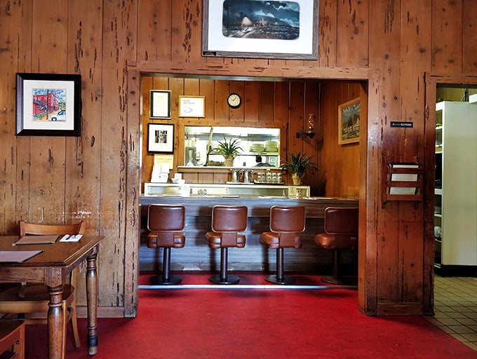 The counter seating area offers front-row tickets to the kitchen's culinary performance – dinner and a show, coastal California-style.