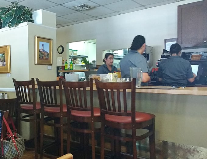 Counter seating offers front-row tickets to the breakfast show, where you can watch culinary choreography while sipping your coffee.