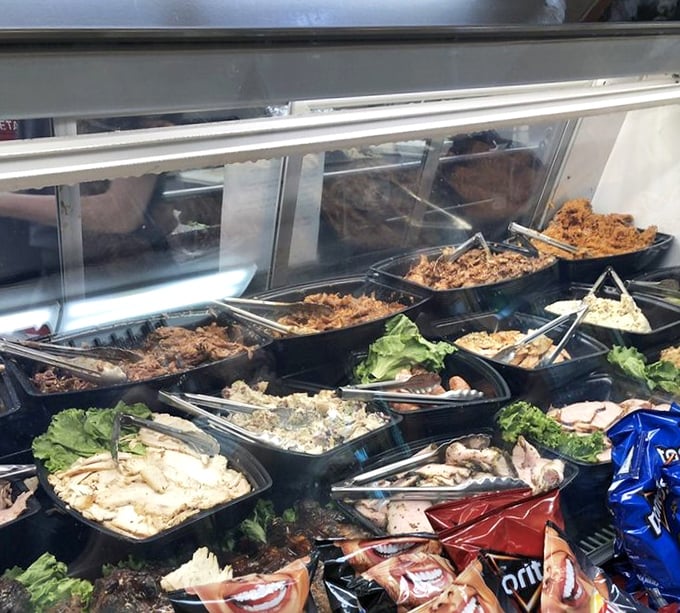 The deli case—a treasure chest of protein where tomorrow's lunch is just waiting to be discovered.