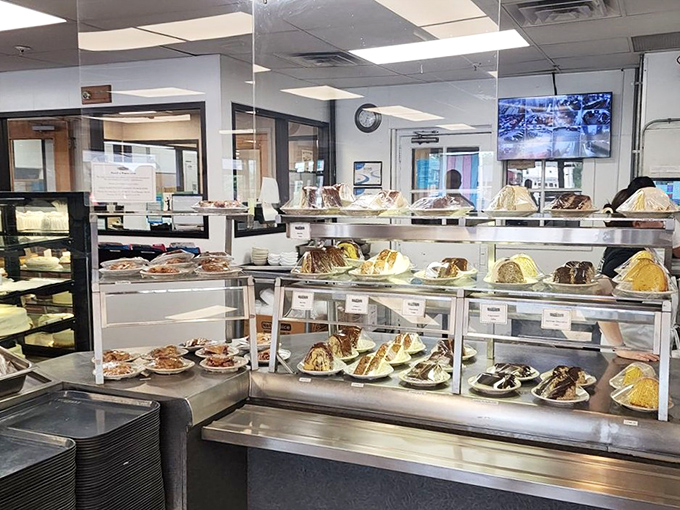 A dessert case that makes grown adults press their noses against the glass. Life's too short to skip these slices of heaven after your sandwich.