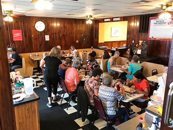 Real people enjoying real food – the kind of authentic dining scene that's becoming beautifully rare.