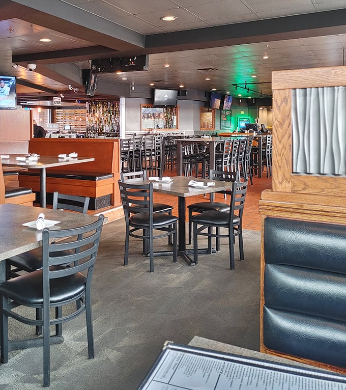 The dining area strikes that perfect balance between "nice enough for a celebration" and "comfortable enough for Tuesday night takeout."