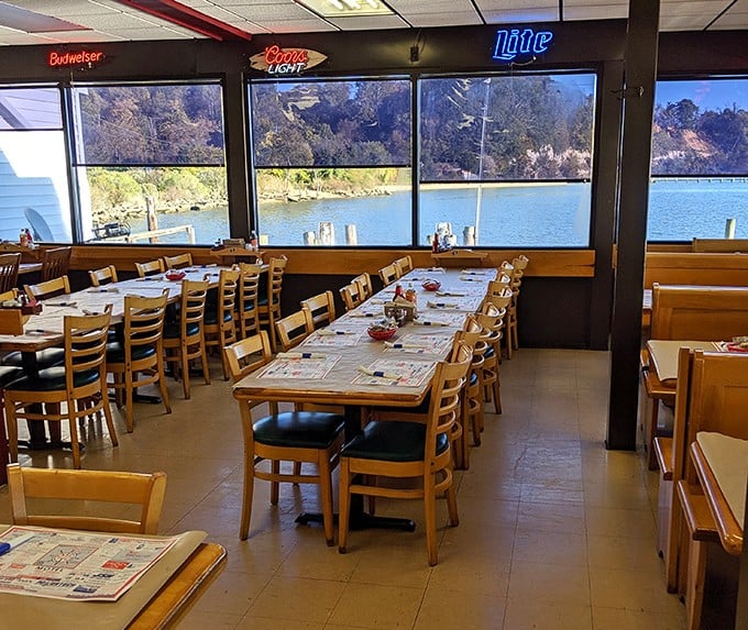 Waterfront dining with a view that reminds you exactly where your dinner came from – the Potomac's bounty on full display.