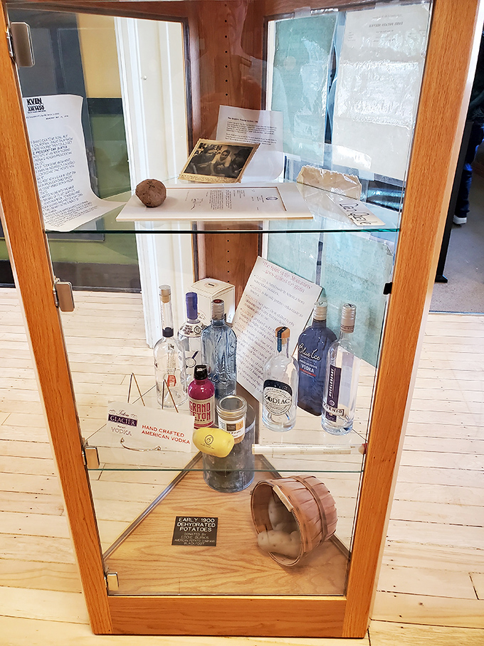 From vodka to spirits, potatoes prove they're not just for dinner. This display shows the spud's surprising second career as the life of the party.
