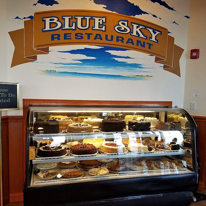The dessert case – where willpower goes to die and "I'll just have a bite of yours" becomes the biggest lie of the afternoon.