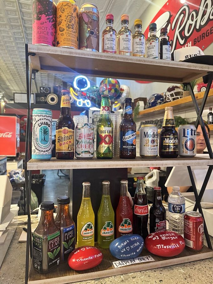The beverage selection ranges from craft sodas to Mexican Coke, proving that BurgerRobs understands that a great drink is the burger's soulmate.
