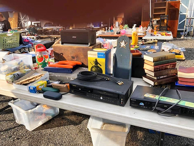 One person's outdated electronics are another's nostalgic gold mine—VCRs and stereo equipment that once represented the height of home entertainment.