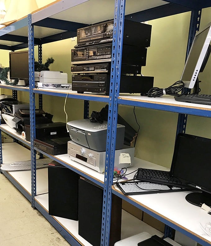 The electronics graveyard: where yesterday's cutting-edge technology awaits resurrection by nostalgic tinkerers and vintage tech enthusiasts.
