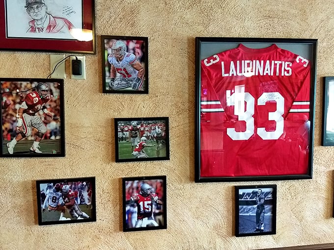 Ohio State football isn't just a sport here—it's a religion, with Laubinaitis #33 serving as one of its most revered saints.