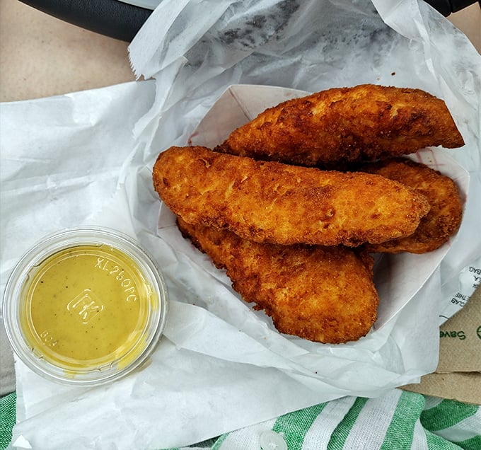 Chicken tenders that make you wonder why you ever bothered with nuggets. Actual strips of chicken, perfectly seasoned and fried to golden perfection.