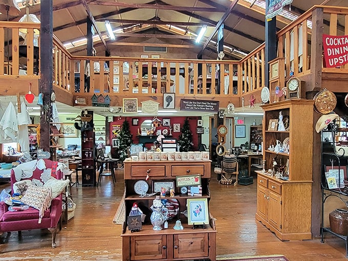 The gift shop looks like your aunt's attic exploded in the best possible way – treasures everywhere you look.