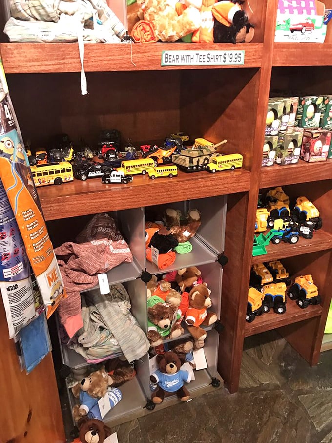 One stuffed bear, please! The gift shop offers treasures for explorers of all ages to remember their underground expedition.